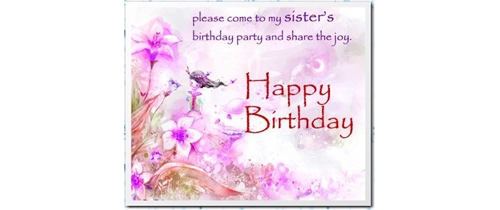 Free Sister Birthday Party Invitation Card & Online Invitations Free Sister Birthday Party Invitation Card & Online Invitations