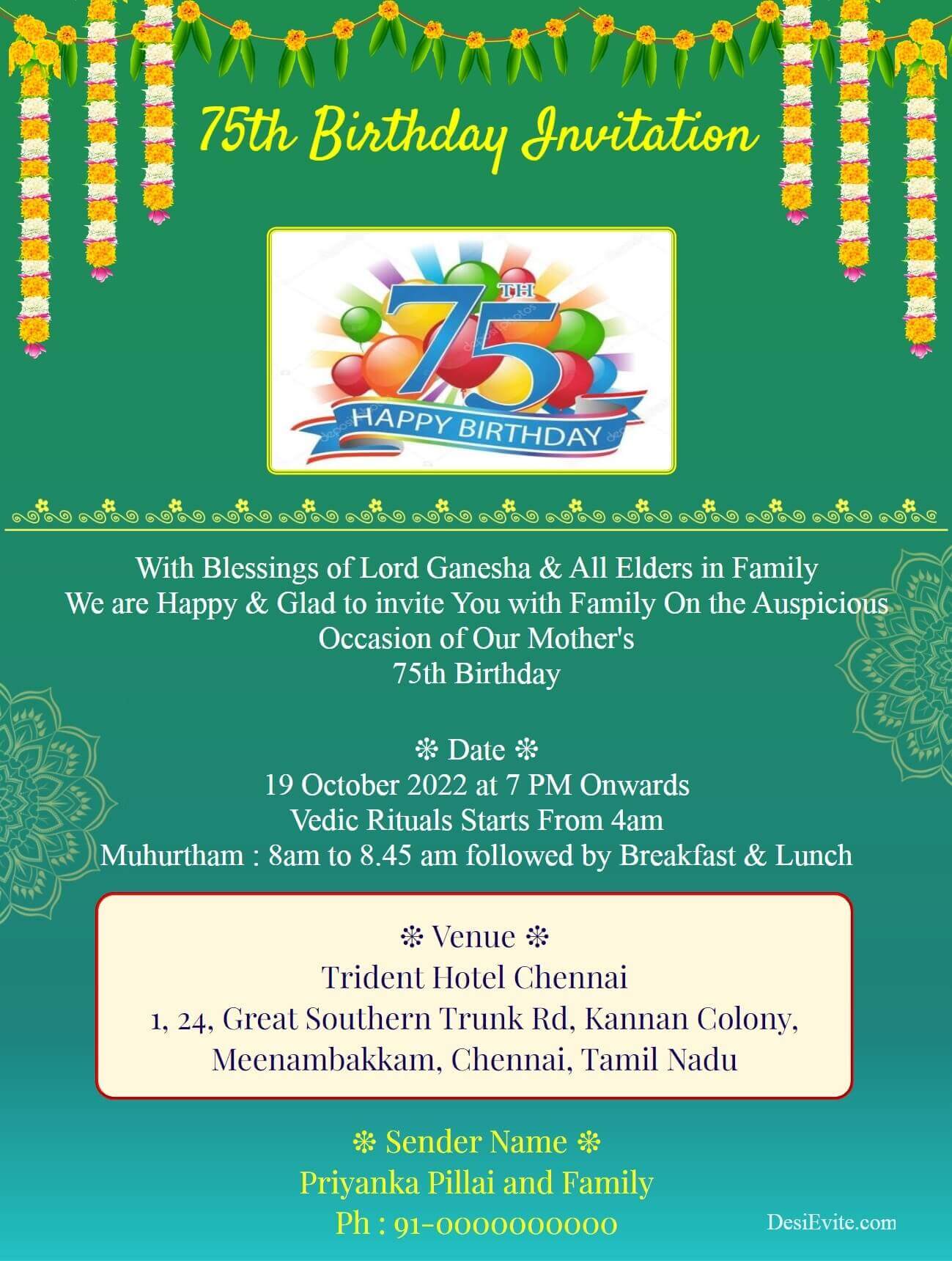 75th Birthday Invitation Card In Marathi Infoupdate