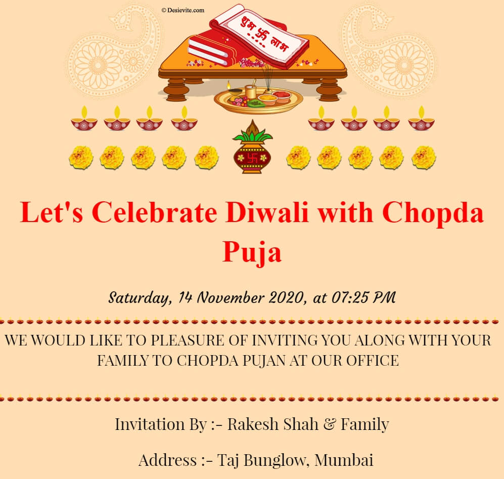 Chopda Puja