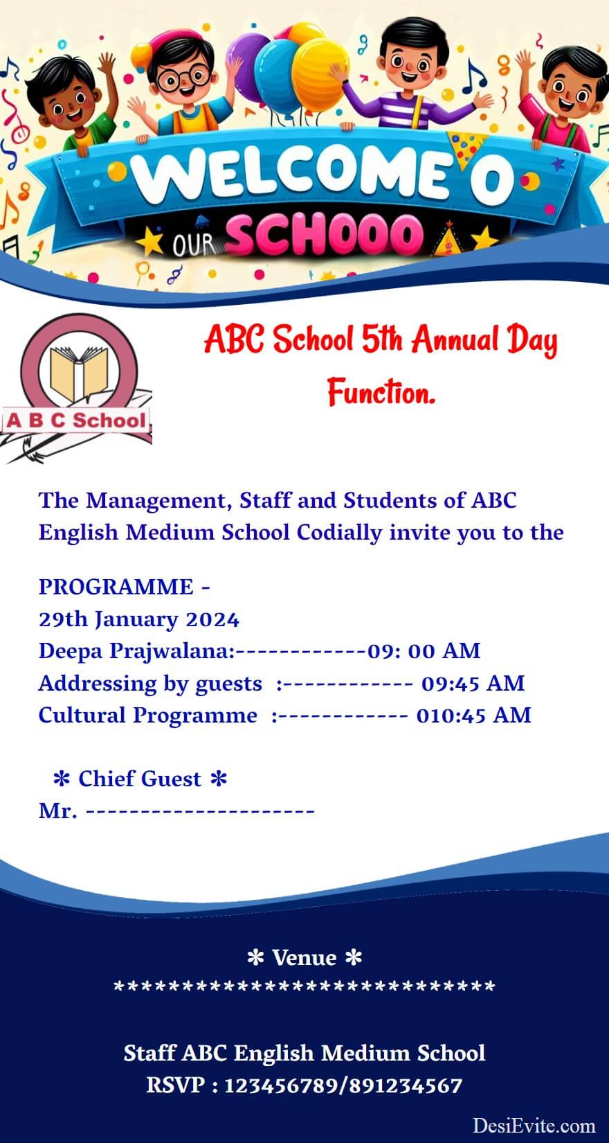 School Annual Day Function Flyer Brochure