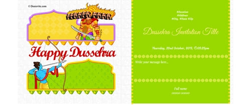 Free Dussehra Invitation Card & Online Invitations