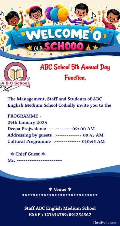 free Annual Function Invitation Card & Online Invitations