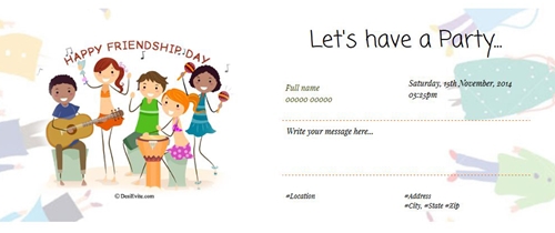 free Friendship Day Invitation Card & Online Invitations