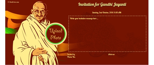 free Gandhi Jayanti Invitation Card & Online Invitations